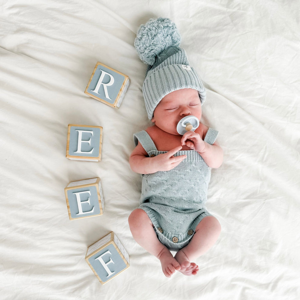 OCEAN WAVES - Personalised Wooden Name Blocks - Little Block Barn